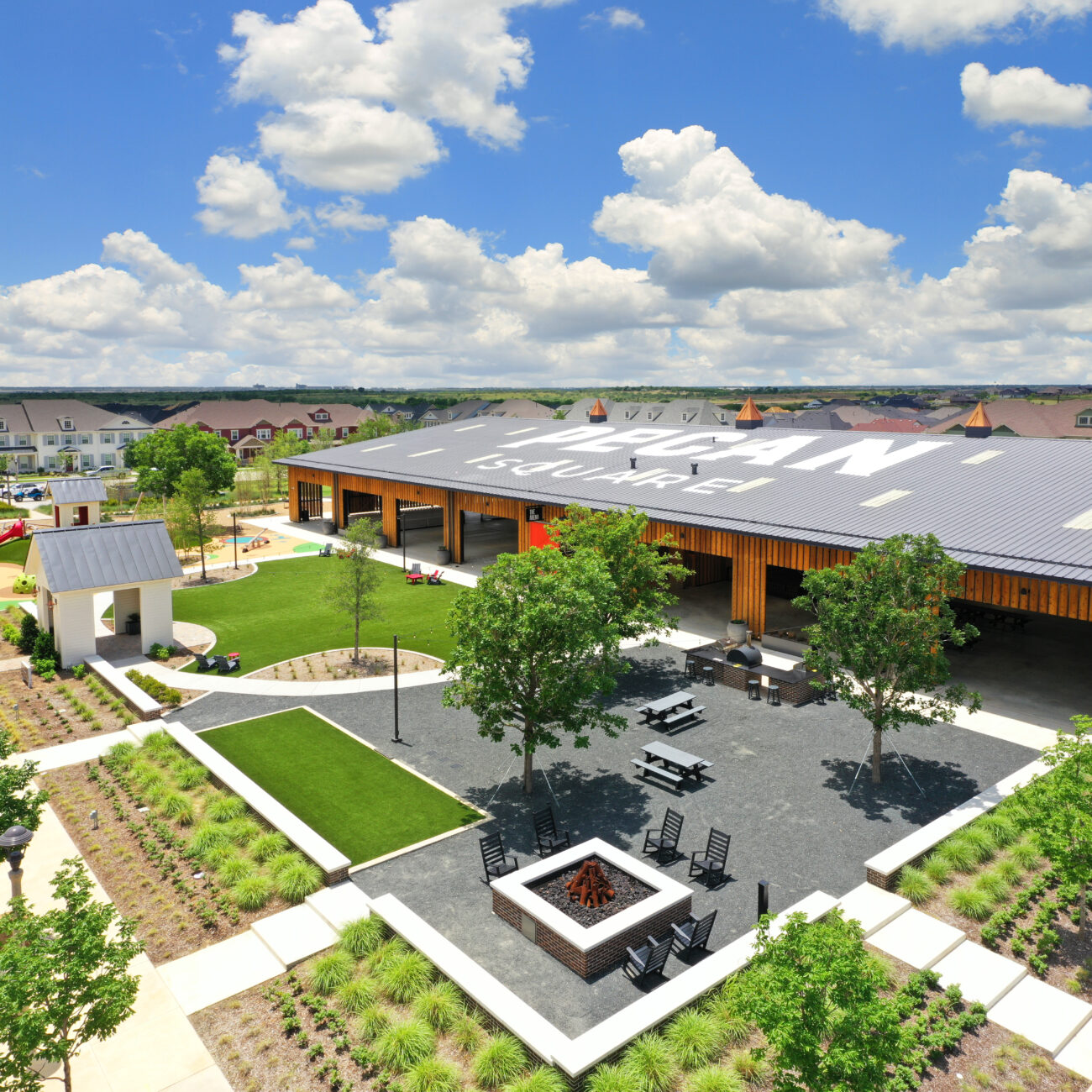The Arena has a Pavilion, Park, Grills & Sports Courts